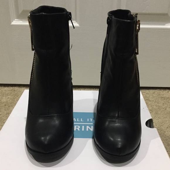 Call It Spring | Shoes | Call It Spring Matildis Black Leather Booties ...